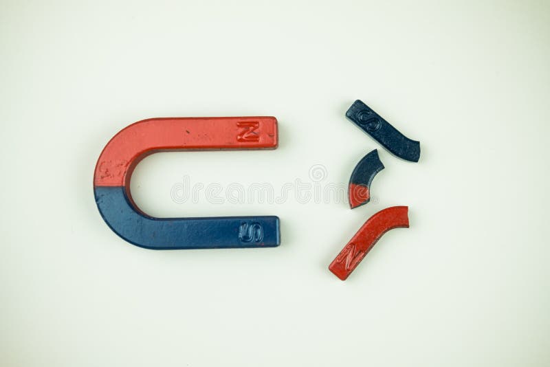 Broken Magnet U Shape Steel Magnet and New Magnet Stock Photo - Image ...