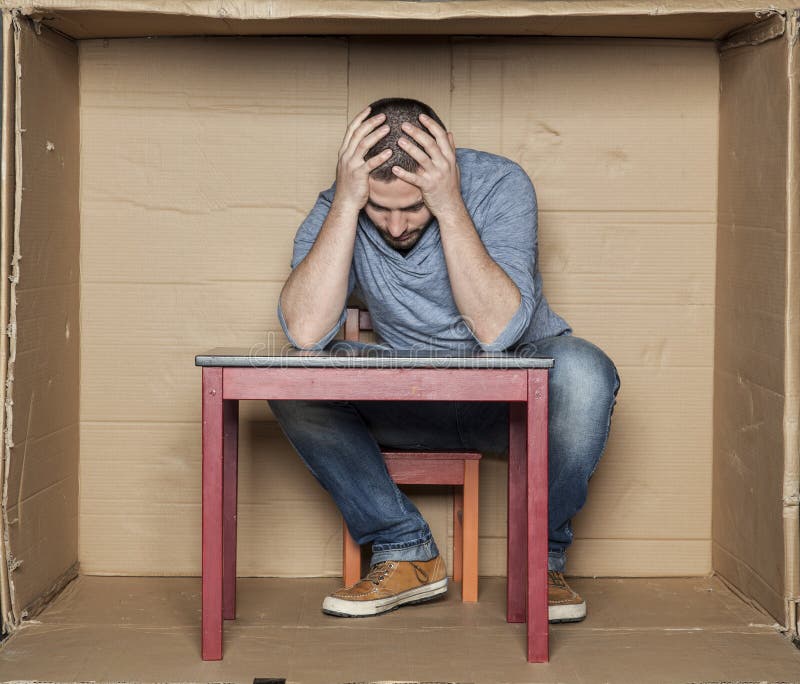 Broken man without a job stock image. Image of flat, copy - 70477355