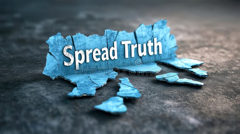 Broken Map with Spread Truth Message Highlighting Transparency, Trust ...