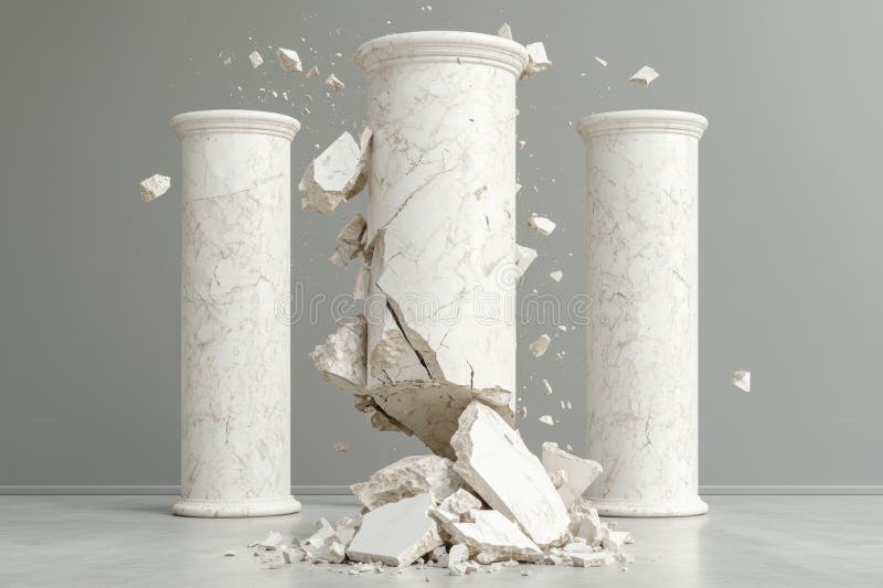 Broken marble columns stock illustration. Illustration of symbolic ...