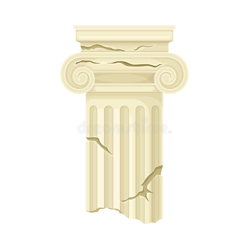 Antique Stone Column or Pillar Element with Capital in Corinthian Style ...