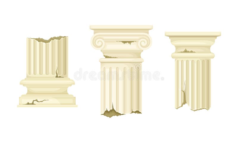 Broken Marble Pillars and Stone Column Ruins As Ancient Building ...