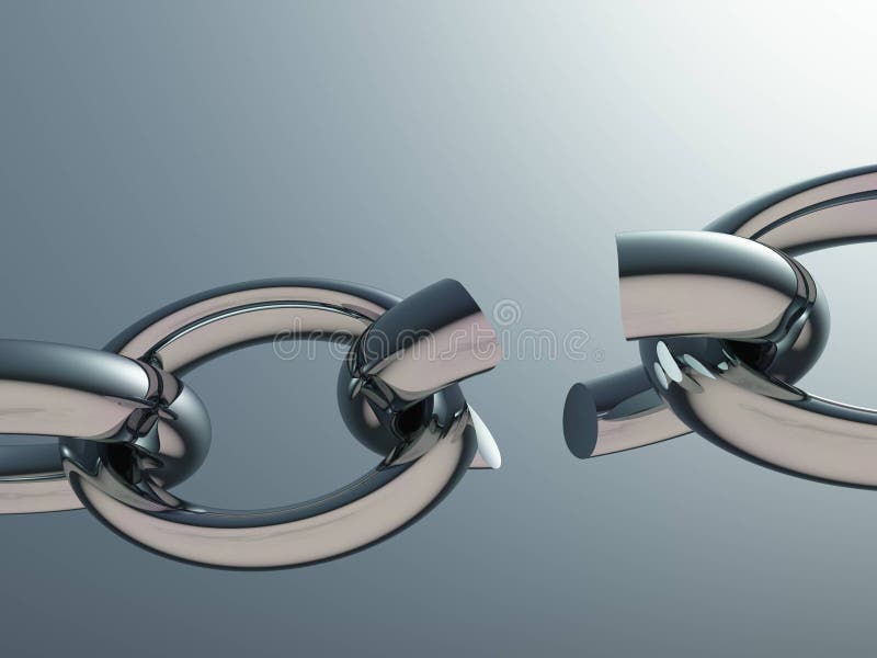 Broken metal chain stock illustration. Illustration of glossy - 13465542