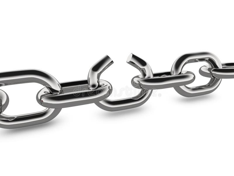 Broken Metal Chain Concept Graphic Stock Illustration - Illustration of ...