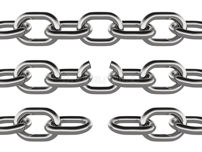 Broken Metal Chain Concept Graphic Stock Illustration - Illustration of ...