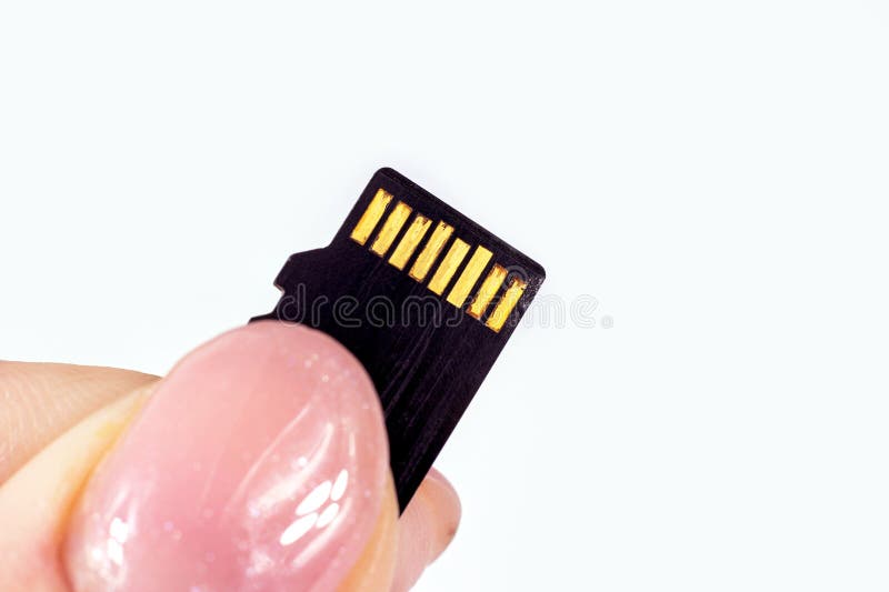 Broken Micro Sd Memory Card with Rusty Contacts on the Chip in the ...
