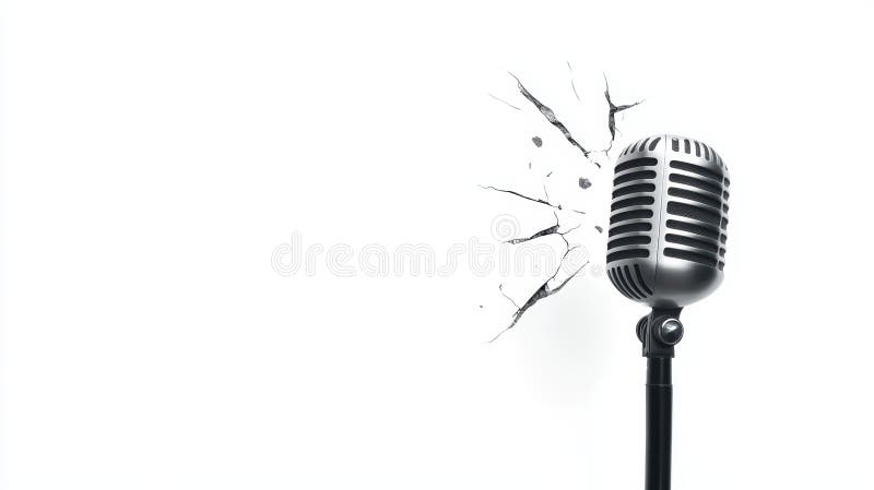 Broken Microphone, Symbol of Communication Breakdown and Loss of Voice ...