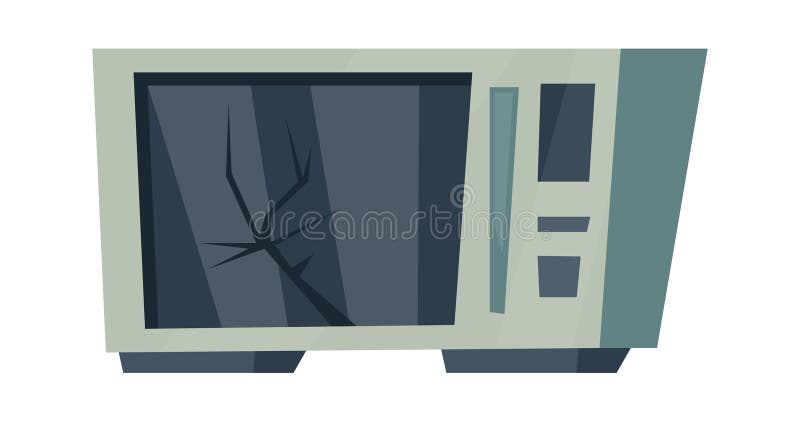 Broken Microwave Oven stock illustration. Illustration of problem ...