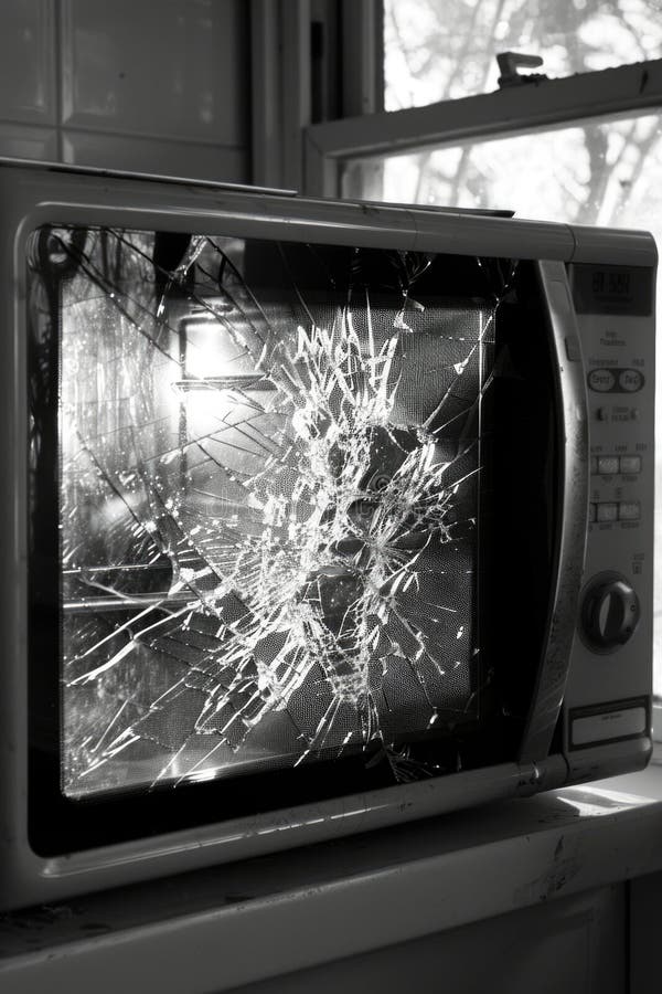 Broken Microwave Oven stock image. Image of generated - 375160381