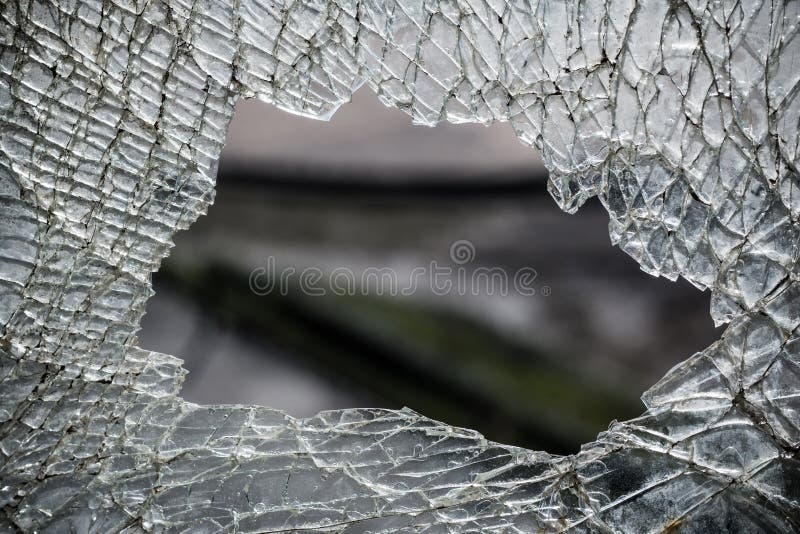 Broken Mirror Abstract Background with a Large Hole in the Middle ...
