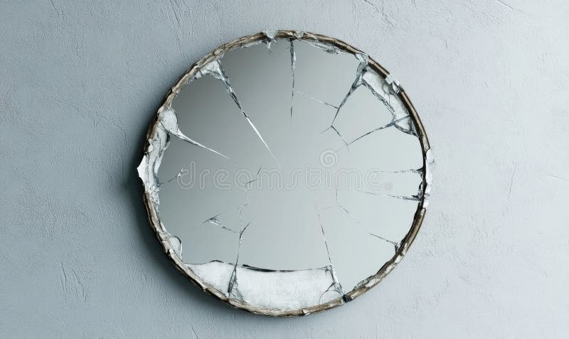 A Broken Mirror with a Crack in the Middle Stock Illustration ...