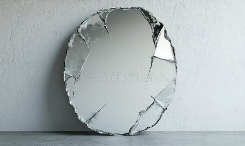 A Broken Mirror with a Crack in the Middle Stock Illustration ...