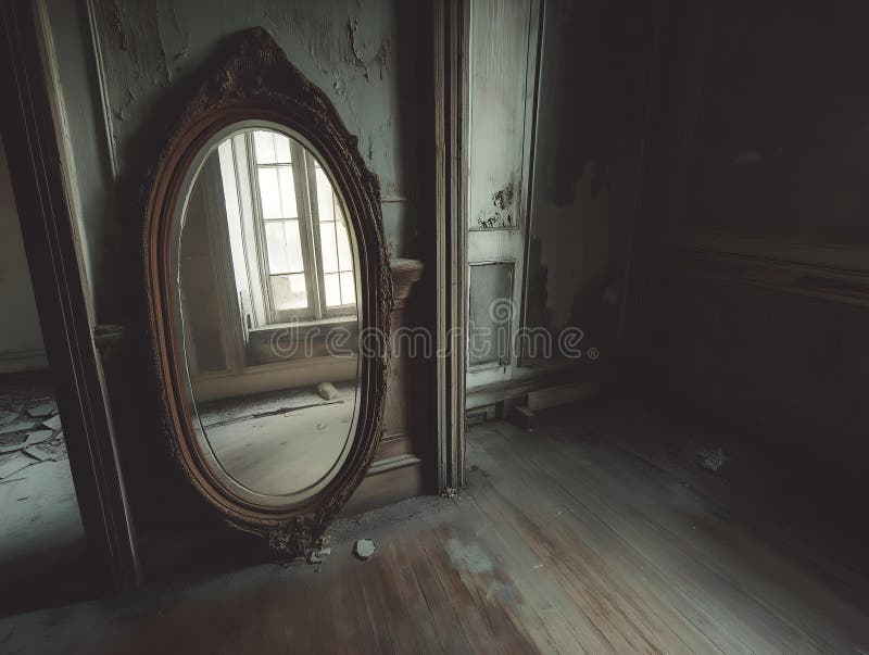Broken Mirror, Decaying Room, Shattered Glass, Reflective Surface, Dim ...