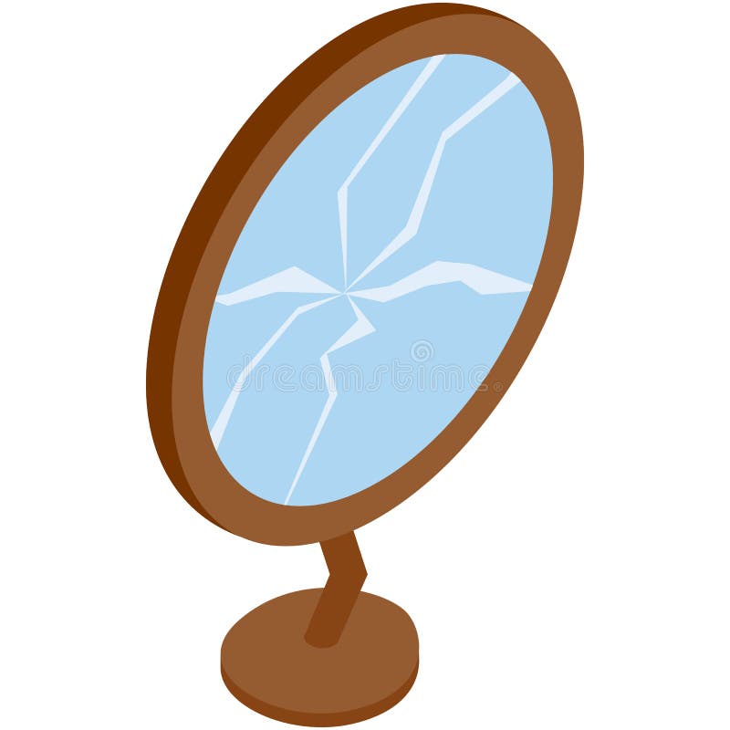 Broken Mirror Icon, Isometric 3d Style Stock Vector - Illustration of ...