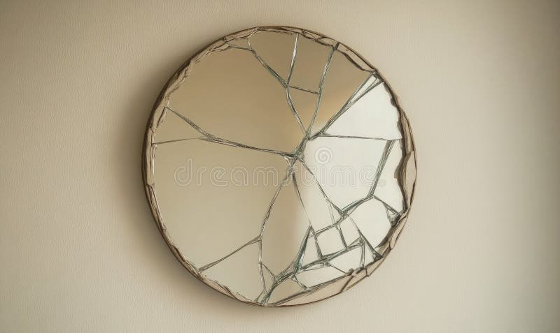 A Broken Mirror with a Jagged Edge Stock Image - Image of material ...