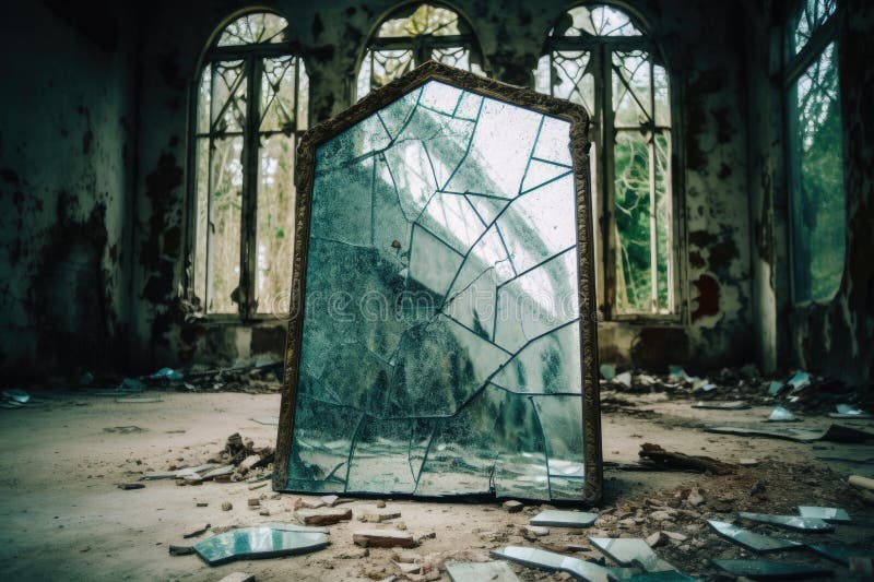 A Broken Mirror in a Lost Place Created with Generative AI Technology ...