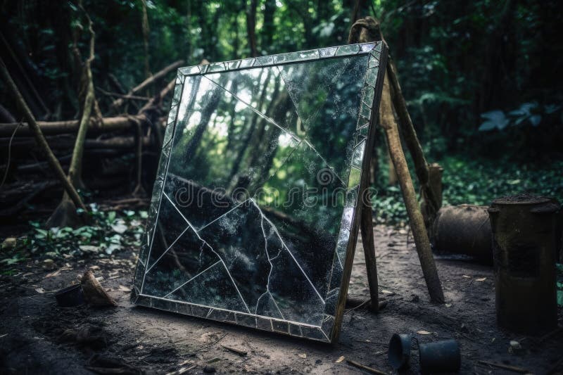 A Broken Mirror in a Lost Place Created with Generative AI Technology ...
