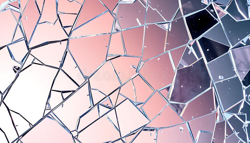 Broken Mirror Pieces, Shattered Glass Abstract, Stock Photo, Generative ...