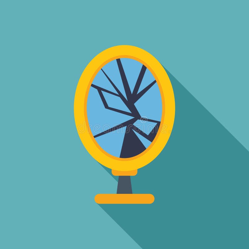 Broken Mirror Showing Reflection Being Broken on Blue Background Stock ...