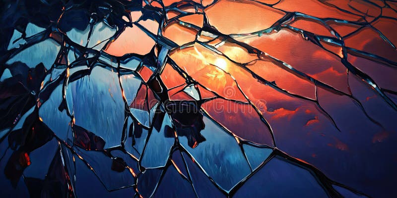 Broken Mirror Reflections for Dramatic Digital Art Backgrounds Stock ...