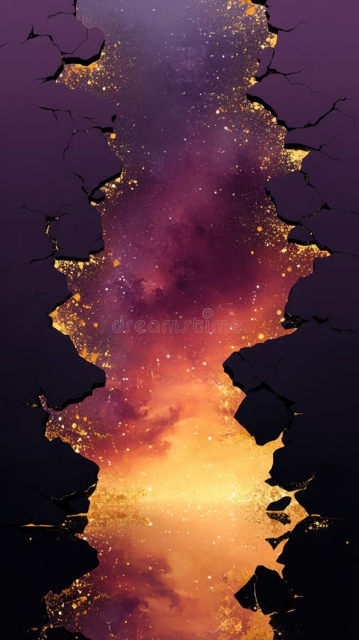 Broken Mirror Reveals Stunning Galaxy with Vibrant Colors Stock ...