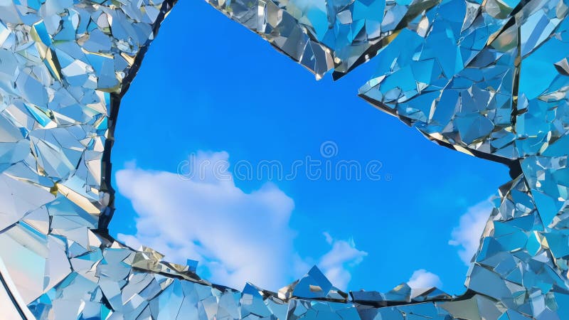 Shattered Mirror Pieces of Various Shapes Reflect Light in a Rotating ...