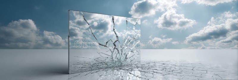 Reflection of a Fractured Identity Captured within a Broken Mirror ...