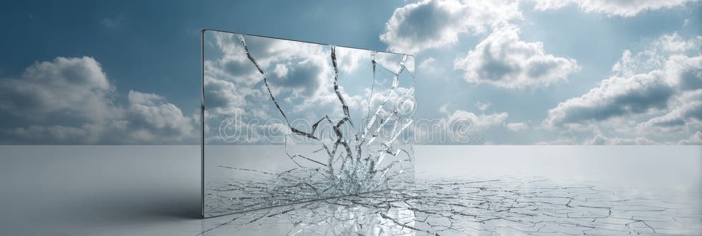 Reflection of a Fractured Identity Captured within a Broken Mirror ...