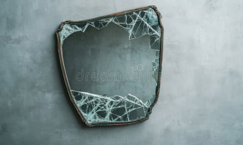 A Broken Mirror with a Spider Web Pattern on it Stock Illustration ...