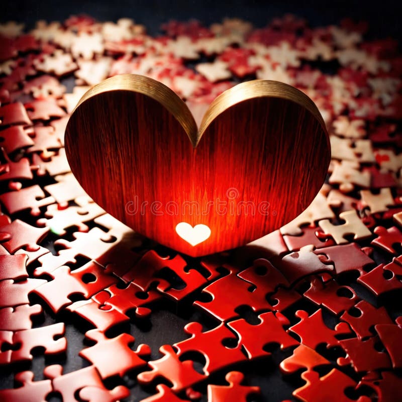Broken Missing Pieces of Love Romance Puzzle, Shown with Jigsaw Stock ...