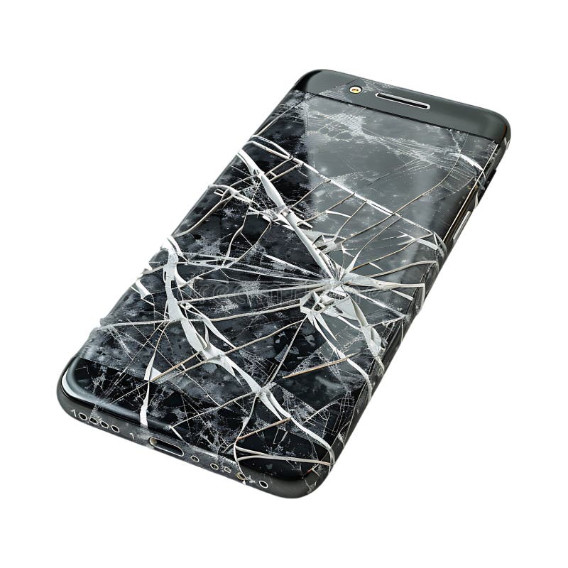 Broken Mobile Phone on Transparent Background - Ai Generated Stock ...