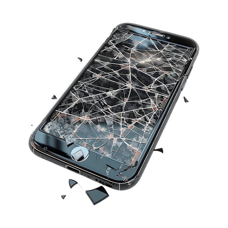 Broken Mobile Phone on Transparent Background - Ai Generated Stock ...
