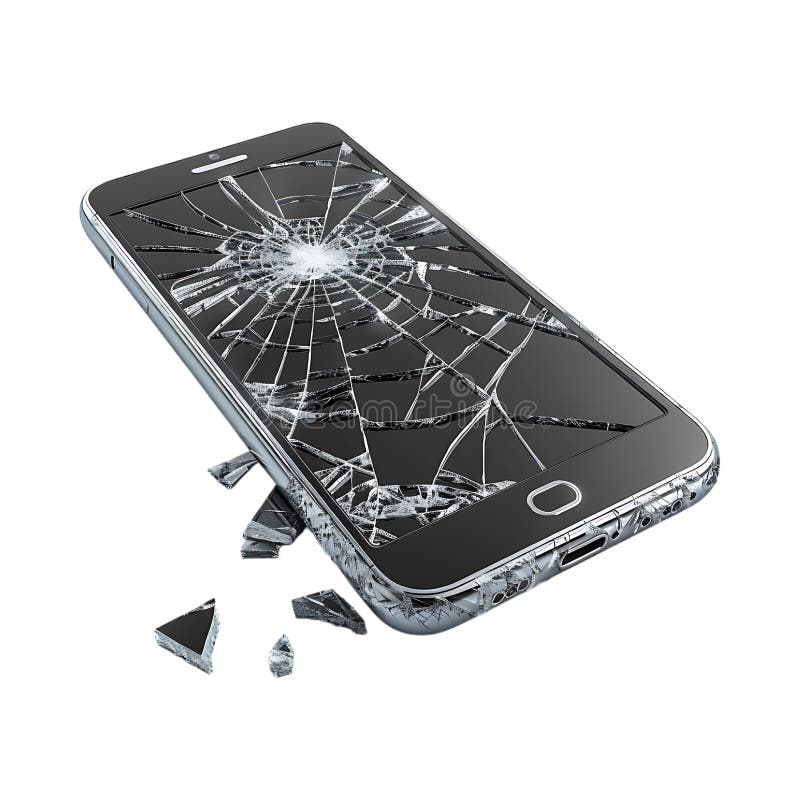 Broken Mobile Phone on Transparent Background - Ai Generated Stock ...