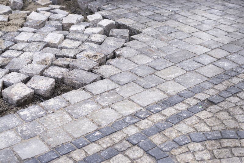 Broken Modern Pavement Surface Stock Photo - Image of concrete ...