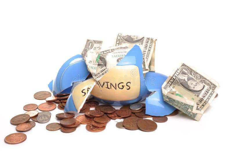 Broken money box stock photo. Image of studio, note, opening - 20067636