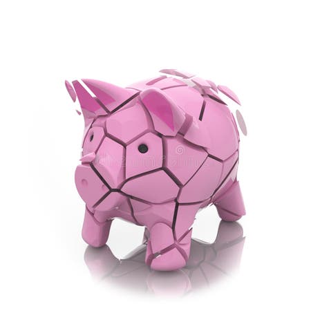 Broken moneybox piggy stock illustration. Illustration of finances ...