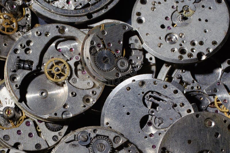 Broken Movement of an Old Pocket Watches Stock Photo - Image of ...