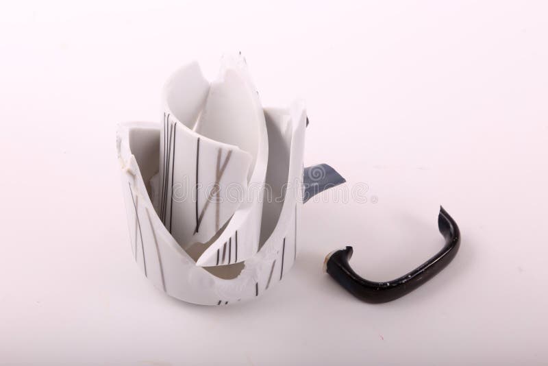 Broken coffee mug stock image. Image of earthenware, drop - 24467055