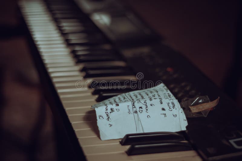 Broken Musical Notes on an Old Piano Stock Image - Image of musical ...