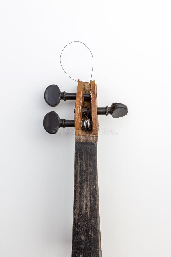 Broken Neck of an Old Violin Stock Photo - Image of grunge, sound ...