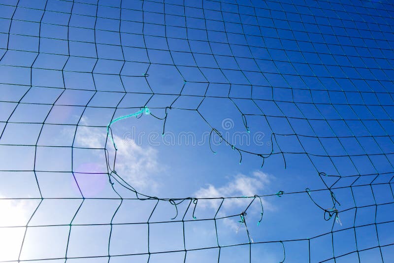 Broken football net stock photo. Image of professional - 46019596