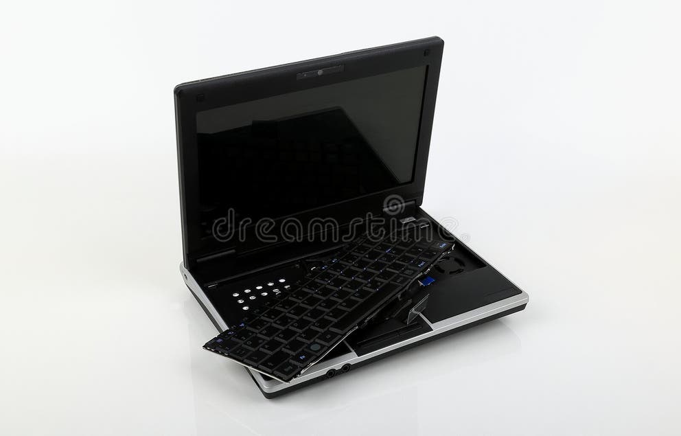 Broken notebook stock photo. Image of mobile, equipment - 35680800