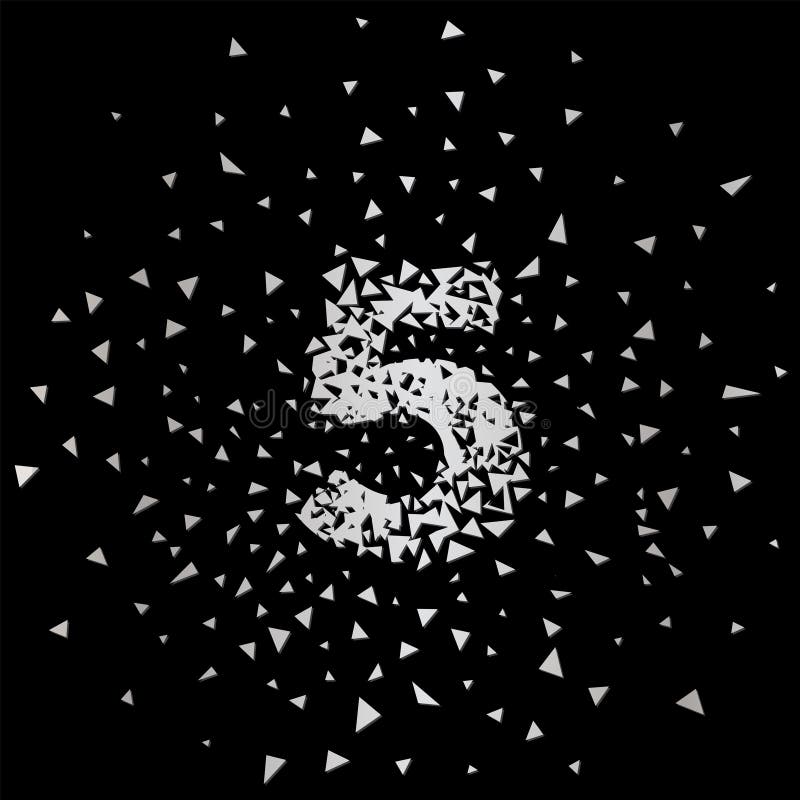 Broken Numbers 25. Explosion Effects. Vector and Illustration. Stock ...