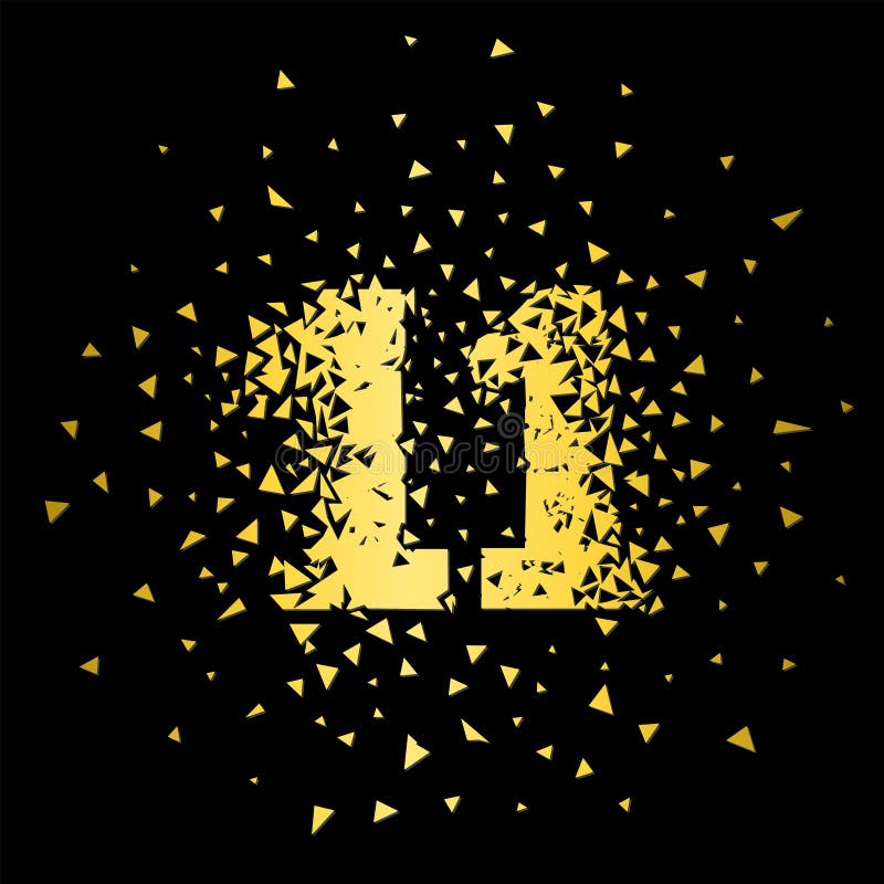 Broken Numbers 14. Explosion Effects. Vector and Illustration. Stock ...