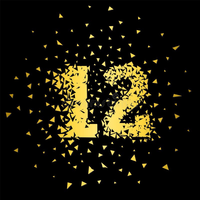 Broken Numbers 13. Explosion Effects. Vector and Illustration. Stock ...