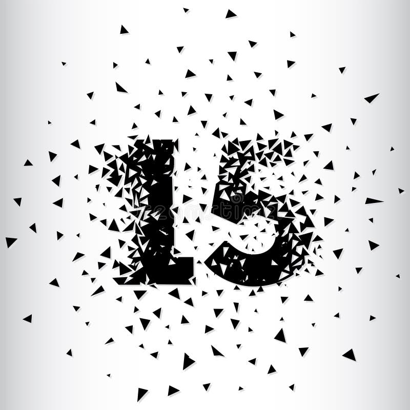 Broken Numbers 15. Explosion Effects. Vector and Illustration. Stock ...