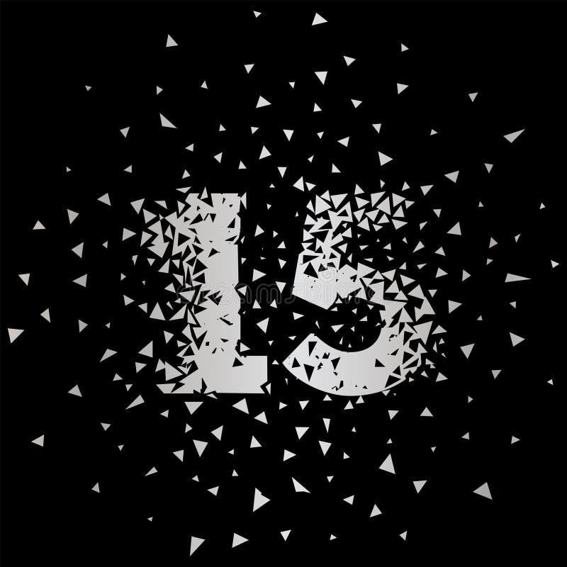 Broken Numbers 15. Explosion Effects. Vector and Illustration. Stock ...