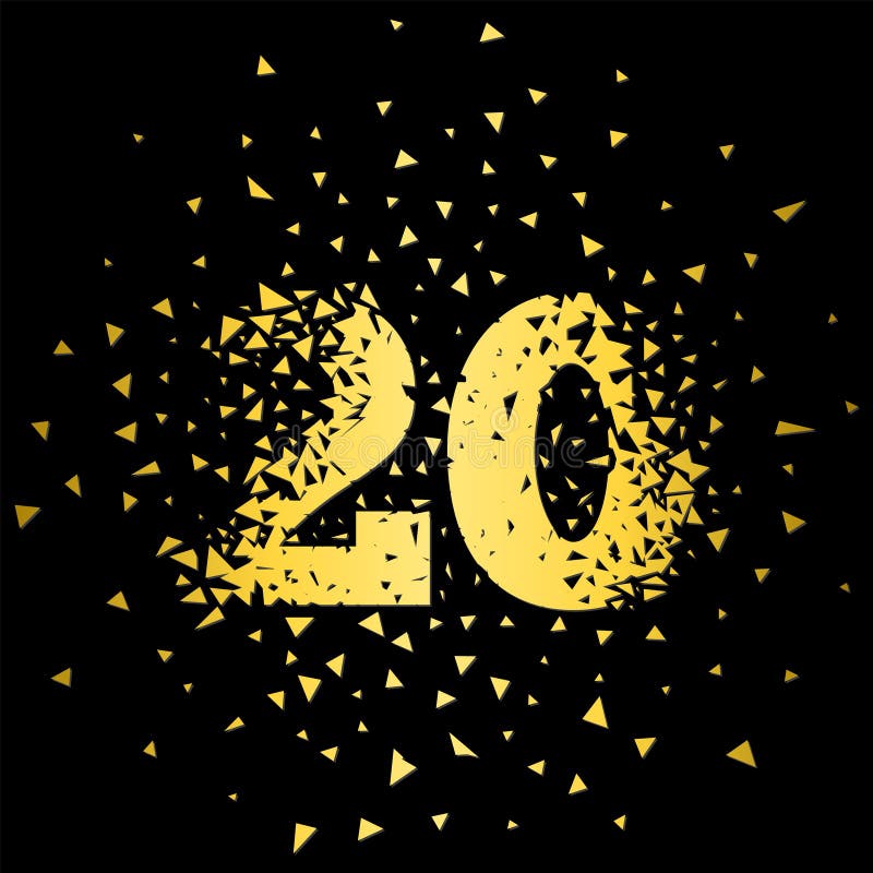 Broken Numbers 20. Explosion Effects. Vector and Illustration. Stock ...