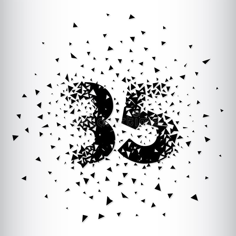 Broken Numbers 35. Explosion Effects. Vector and Illustration. Stock ...