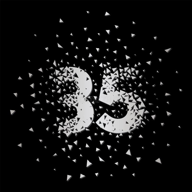 Broken Numbers 35. Explosion Effects. Vector and Illustration. Stock ...